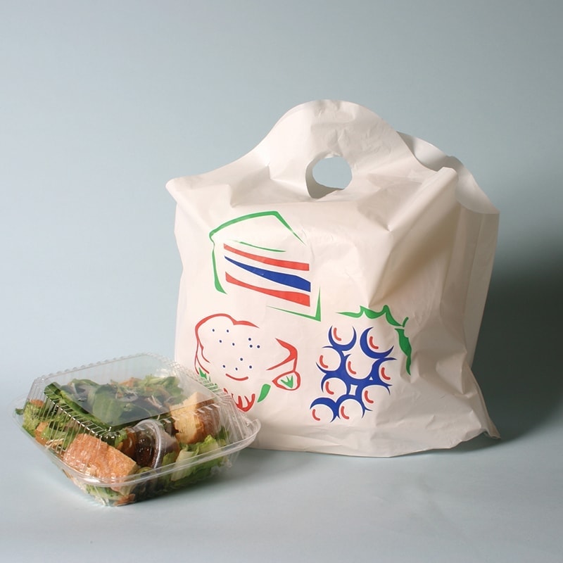 Buy 22" X 14" X 15 1/4" + 14 BG White Take Out Bag with Loop Handle 3 ...